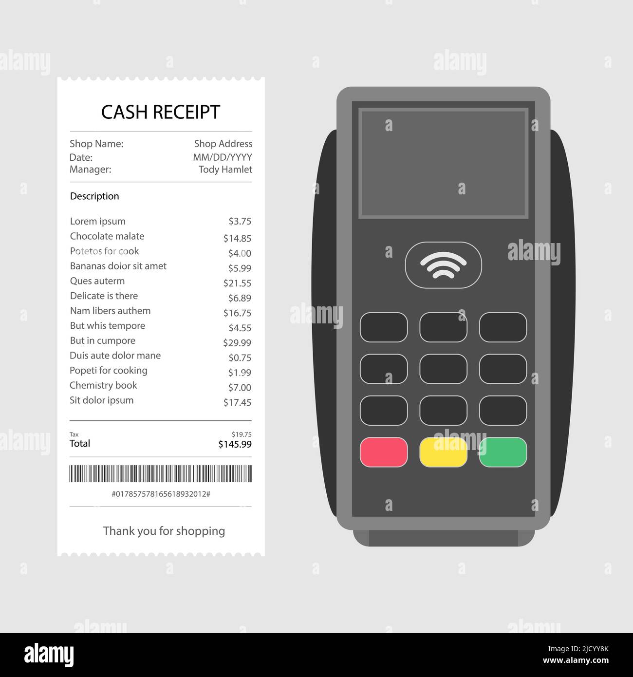 POS Terminal on a white background. Vector illustration Stock Vector ...