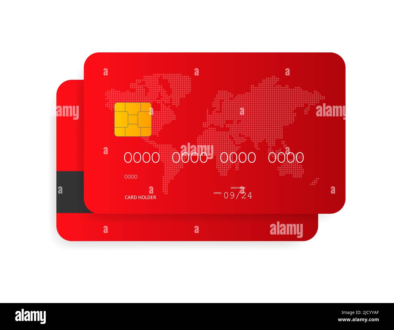Blue credit card isolated on a white background. Vector illustration ...