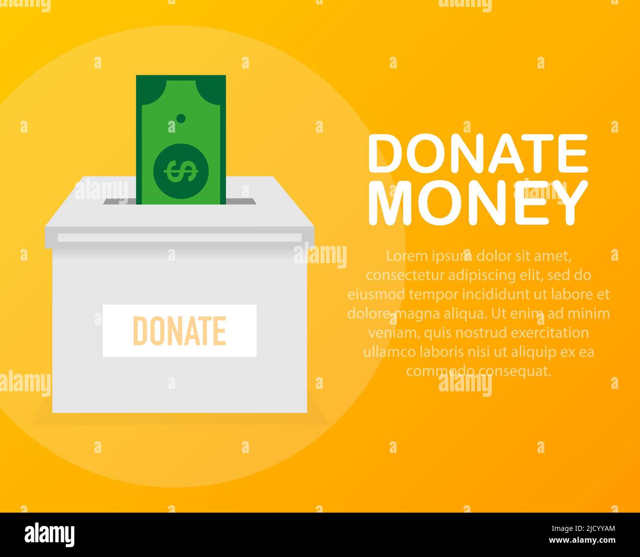Donation box icon in flat style isolated on background. Vector ...