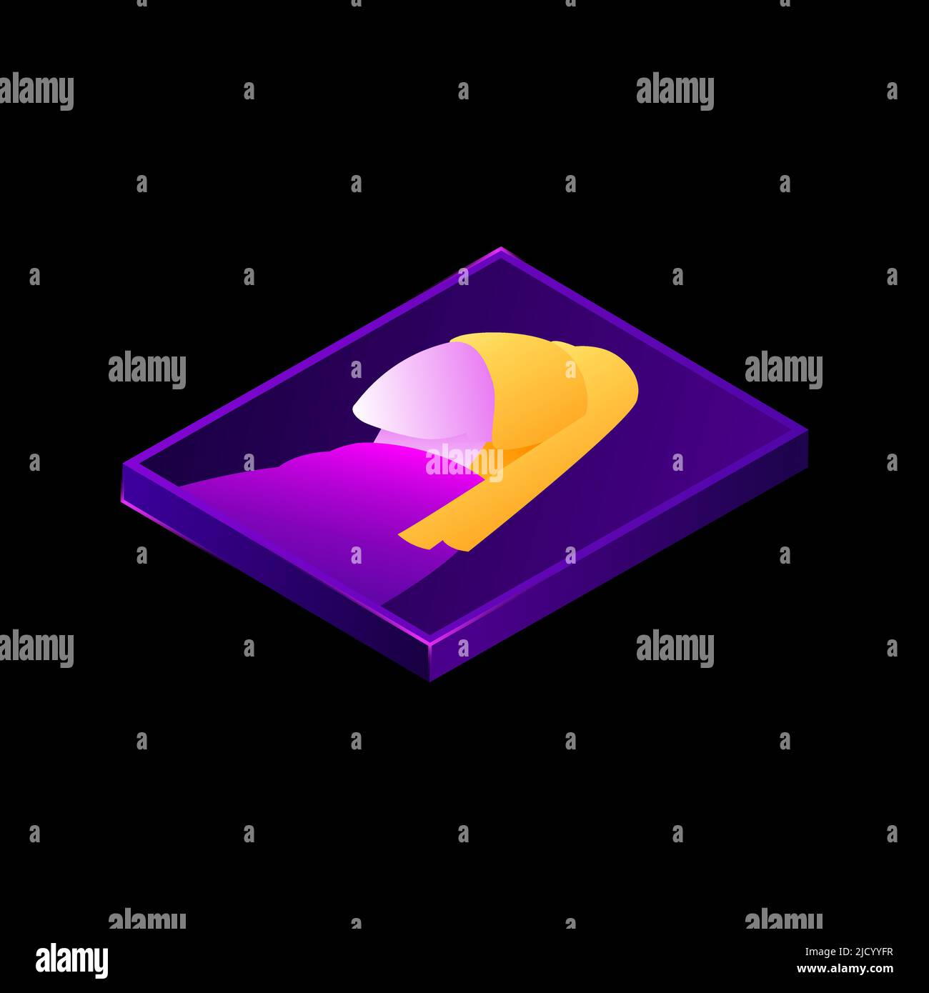 Famous Portrait, NFT image. 3D Colorful Graphic Element. Vector ...