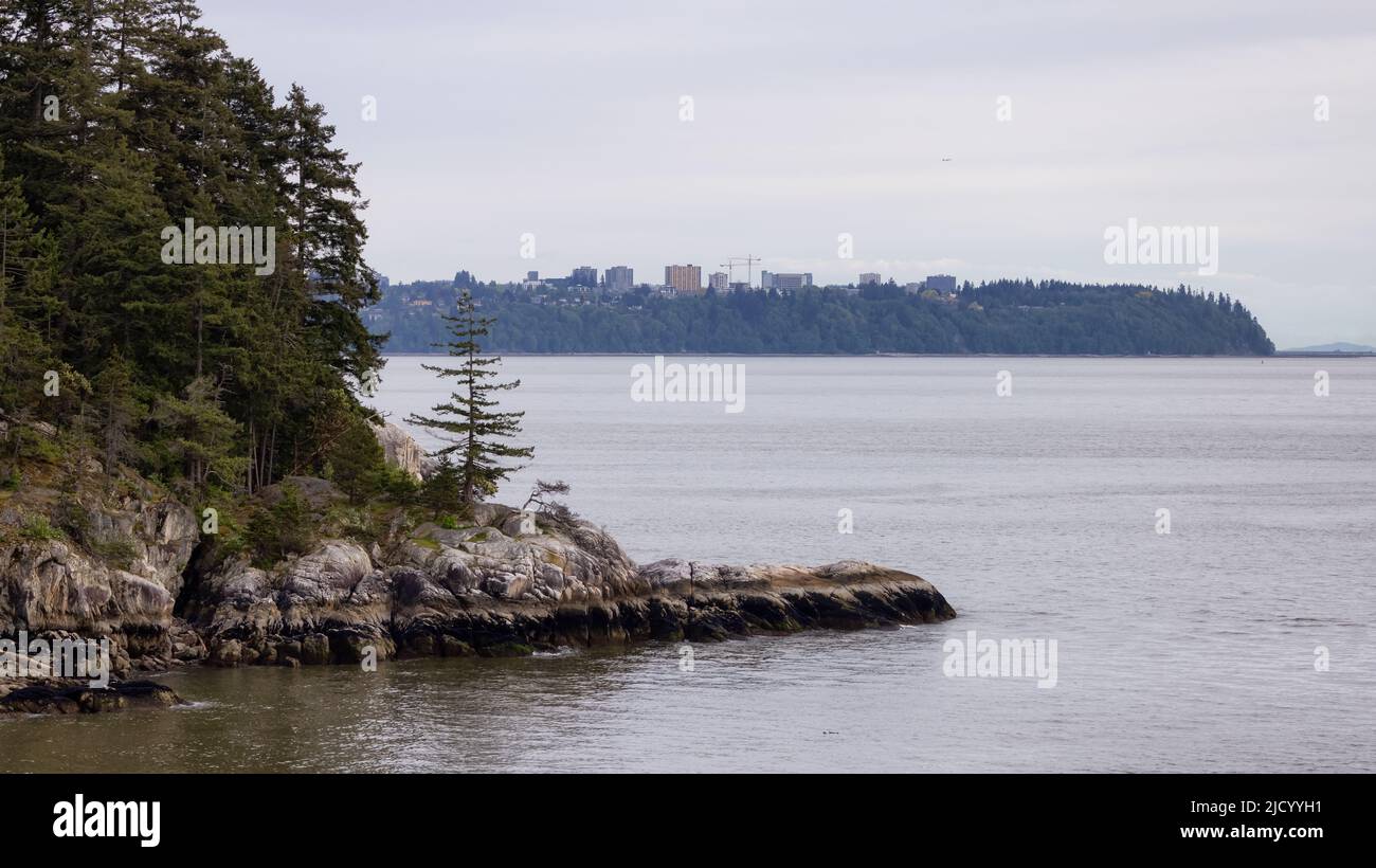 Rocky Shore on the West Coast of Pacific Ocean and UBC in Background ...