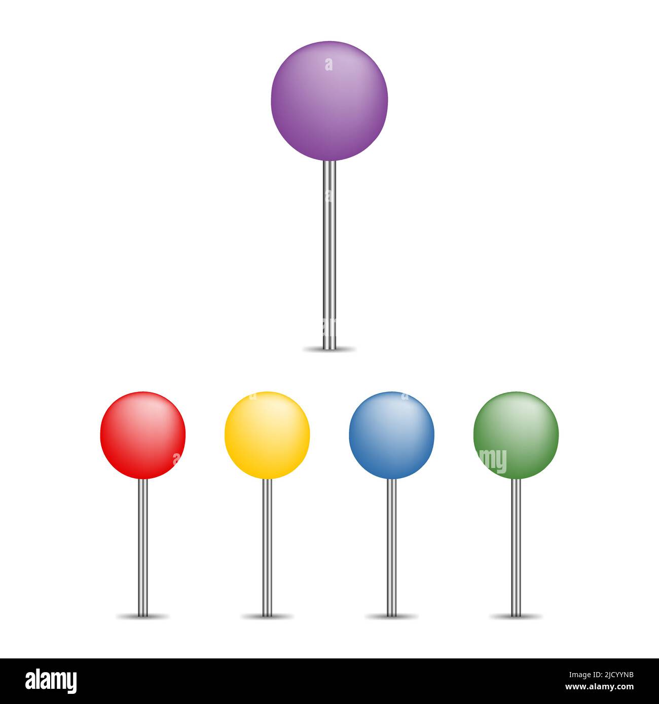 Colored pins an tacks on the white background Stock Vector Image & Art ...