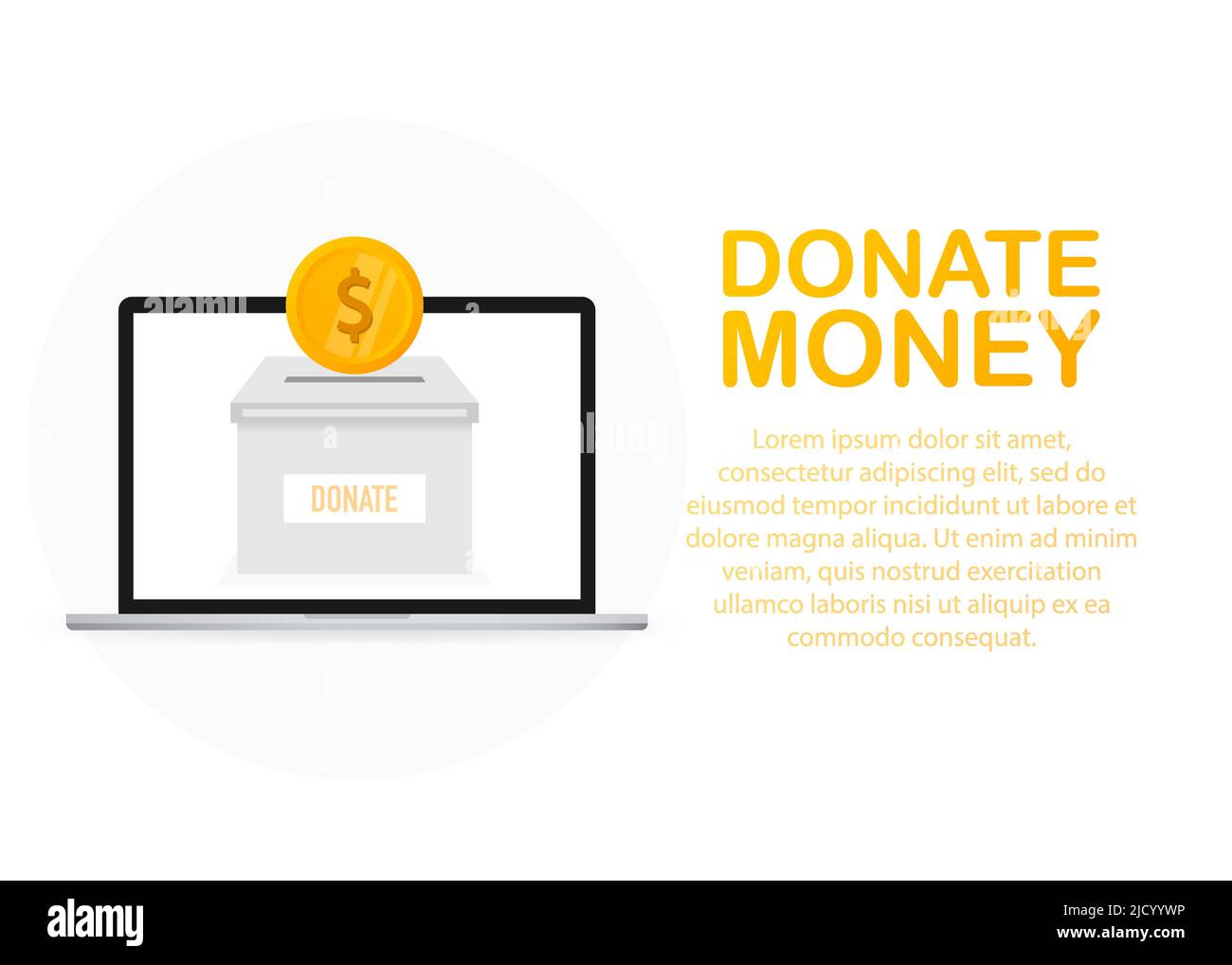 Donation box icon in flat style isolated on background. Vector ...
