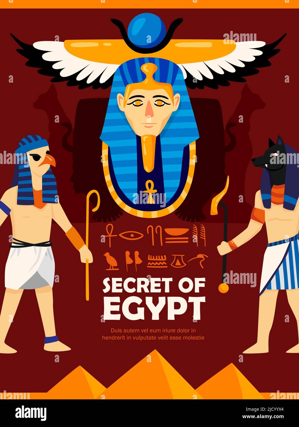 Egypt vertical poster background composition with doodle style ...