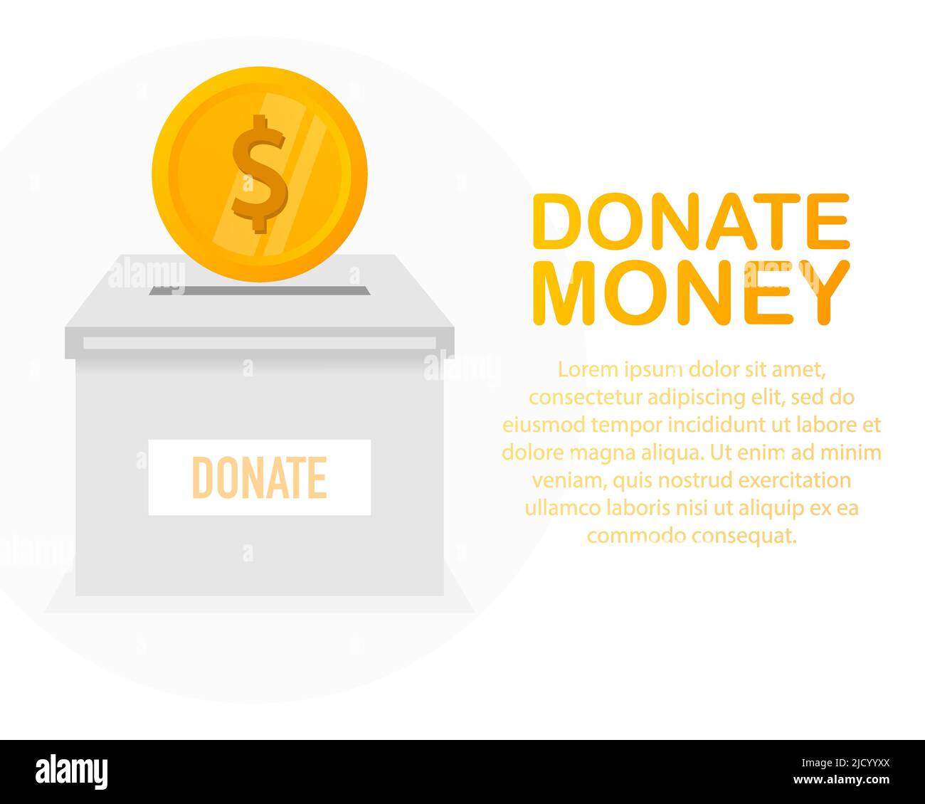 Donation box icon in flat style isolated on background. Vector ...