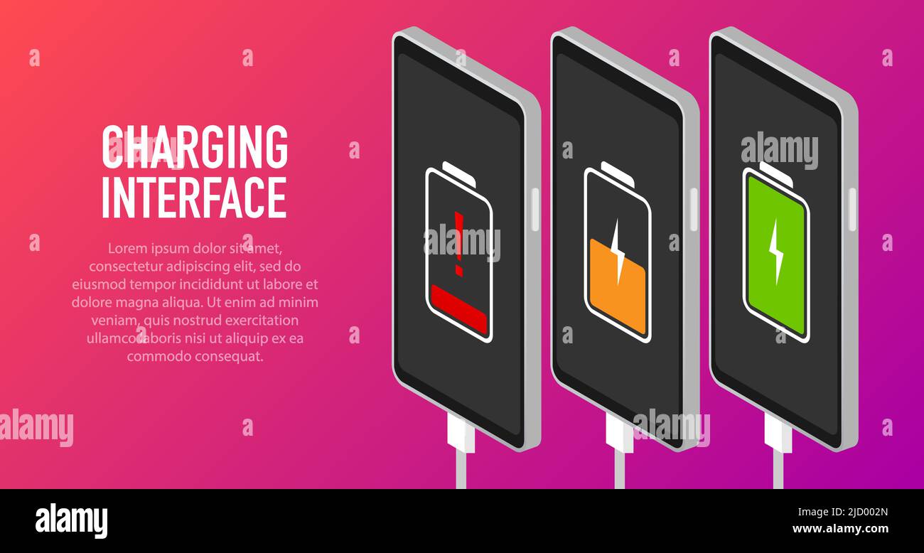 Discharged and fully charged battery smartphone - vector infographic ...