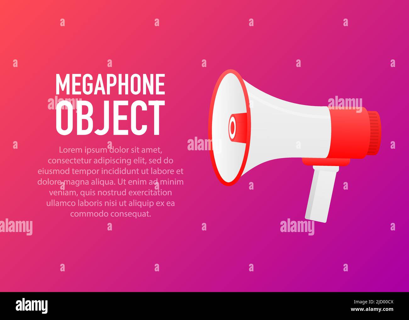 Flat design vector business illustration concept of megaphone ...