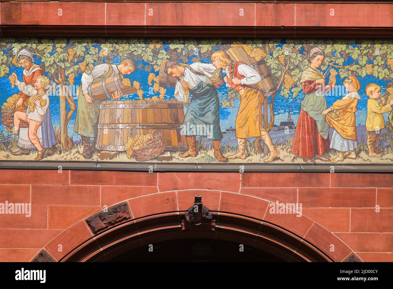Germany, Hesse, Frankfurt am Main, historic architecture, mural Stock ...