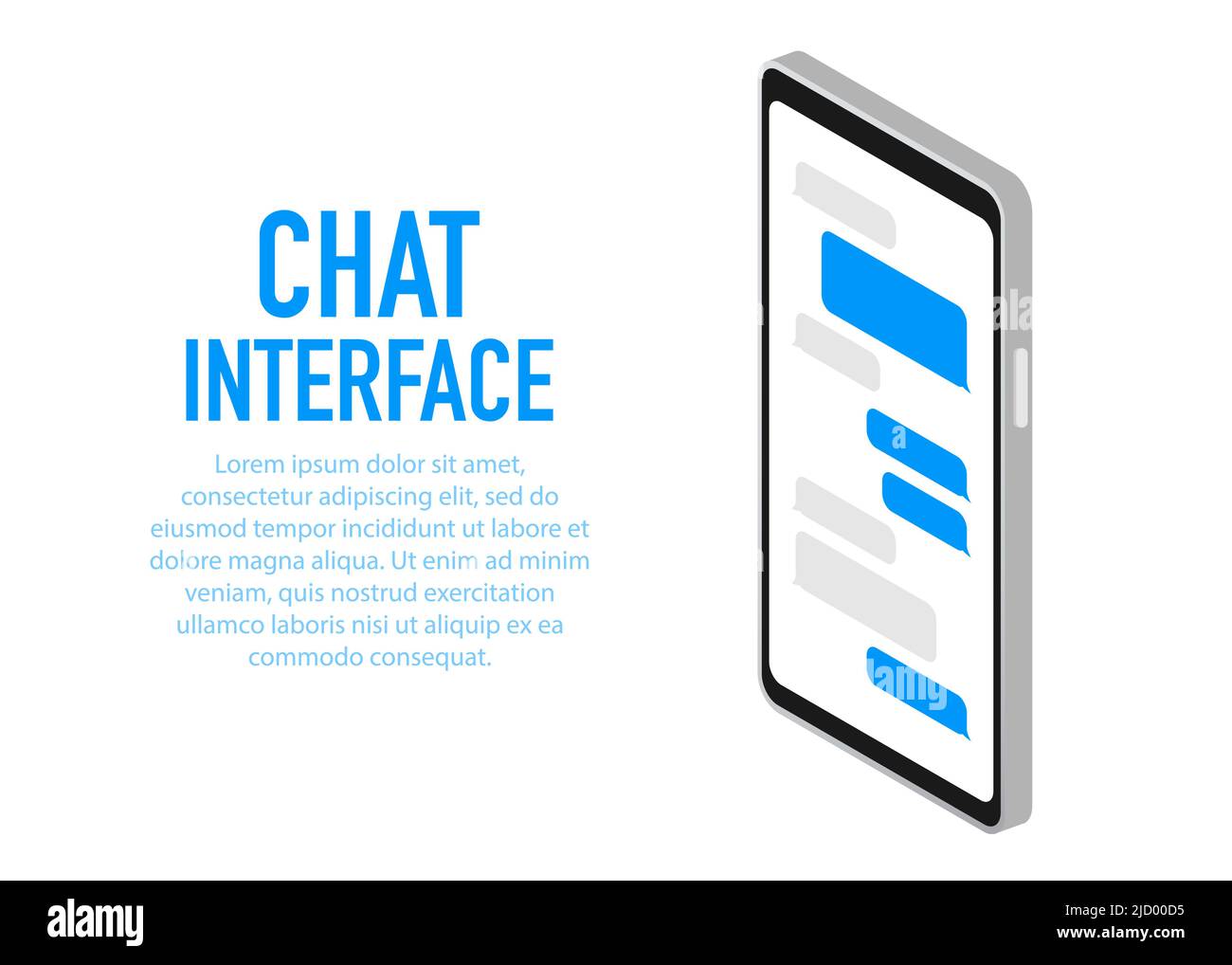 Trendy Chat interface Application with Dialogue window. Sms Messenger. Vector illustration Stock ...