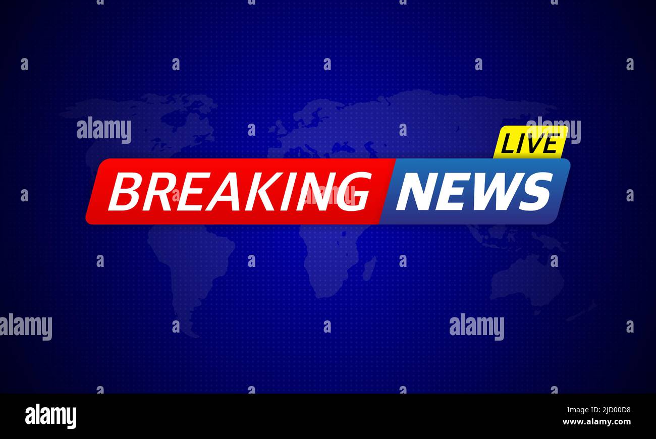 Breaking live stream news in abstract style on dark abstract background ...