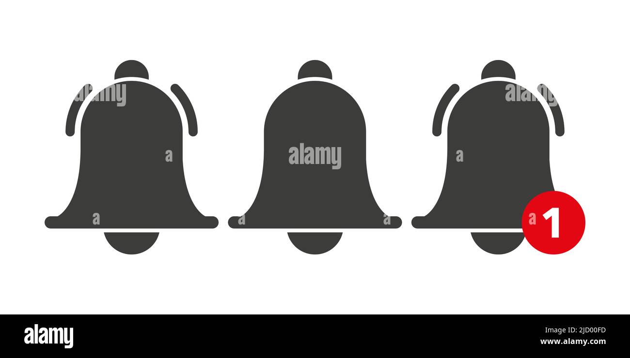 Flat template with message bell on white background for mobile app ...