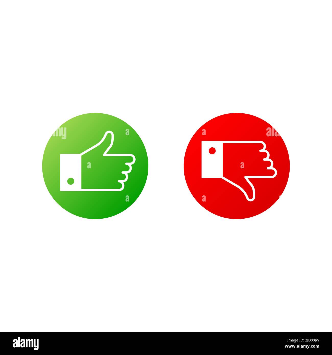Flat button like or dislike on white background. Web design. Vector ...