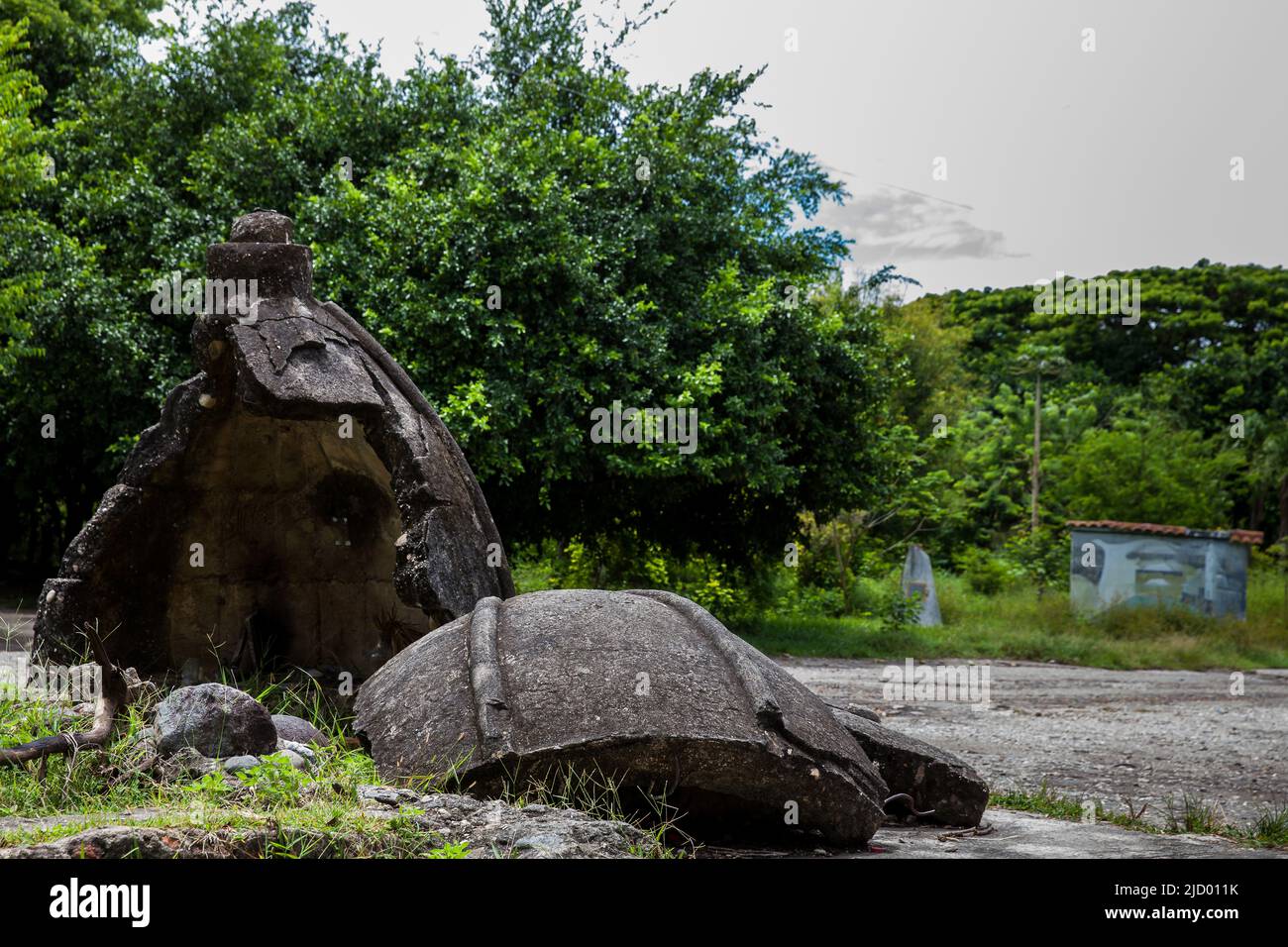 Broken dome of the San Lorenzo Church of the Armero Town destroyed by ...