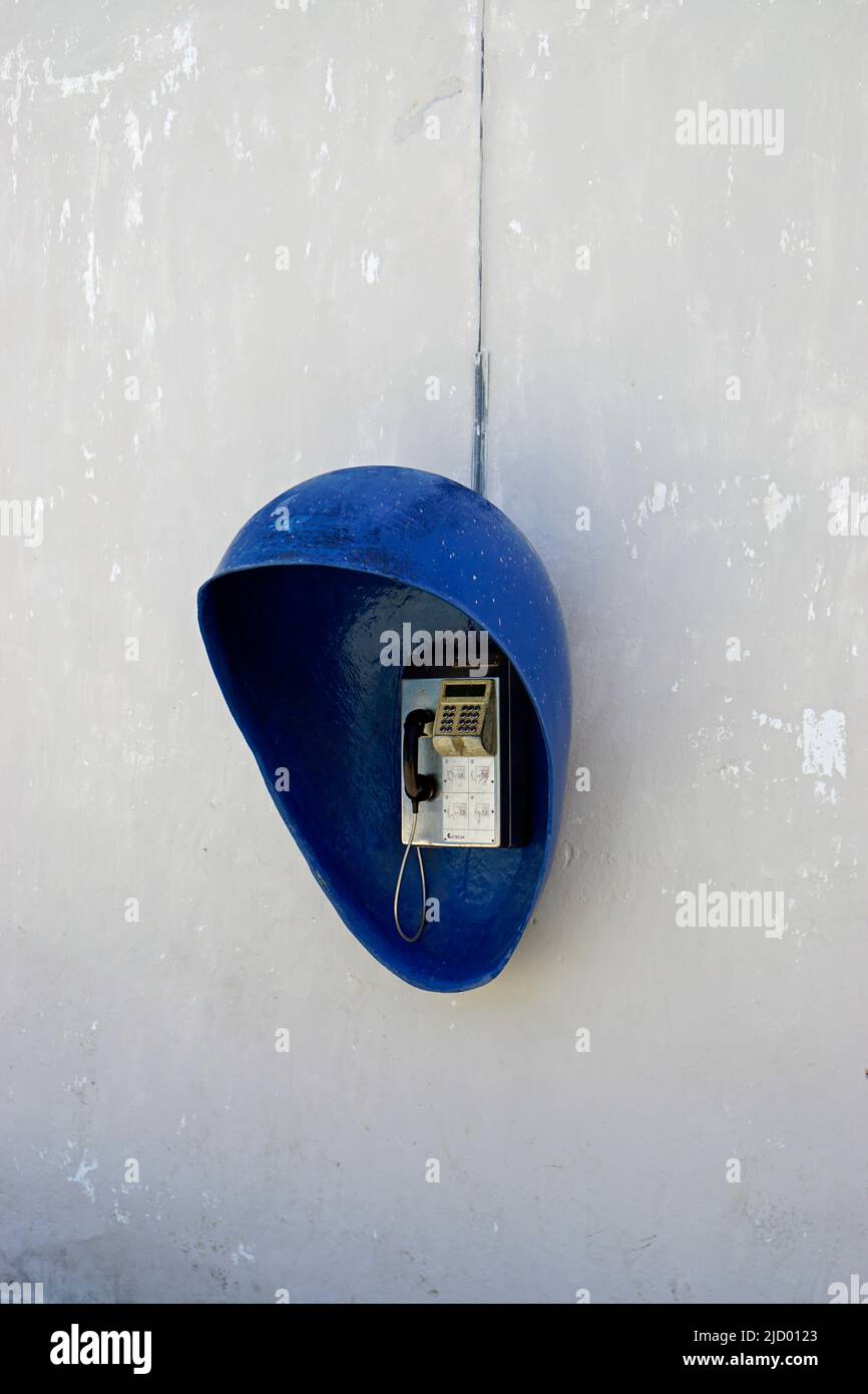 Blue payphone hi-res stock photography and images - Alamy