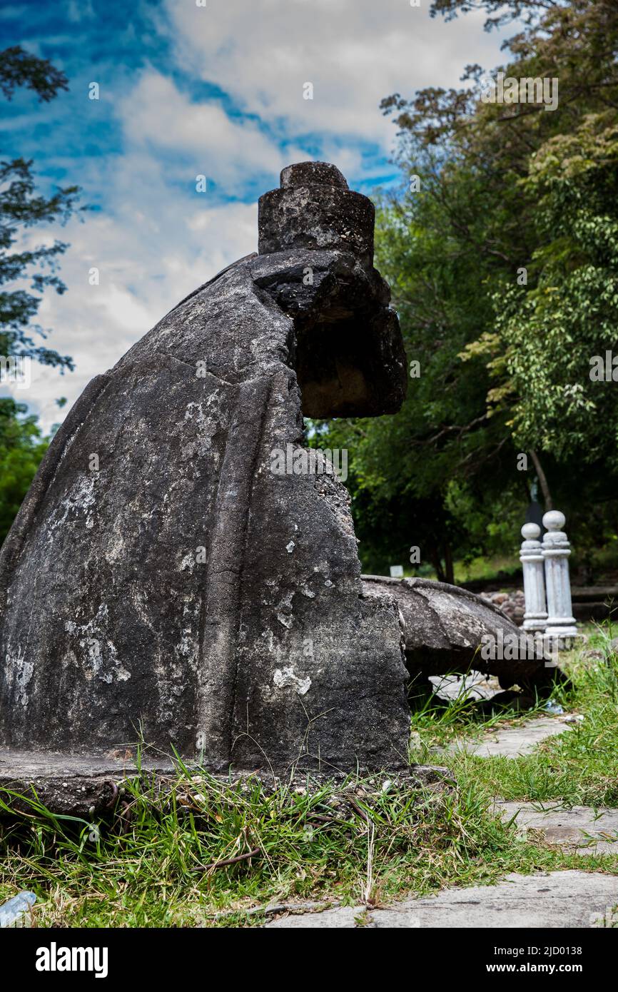 Broken dome of the San Lorenzo Church of the Armero Town destroyed by ...