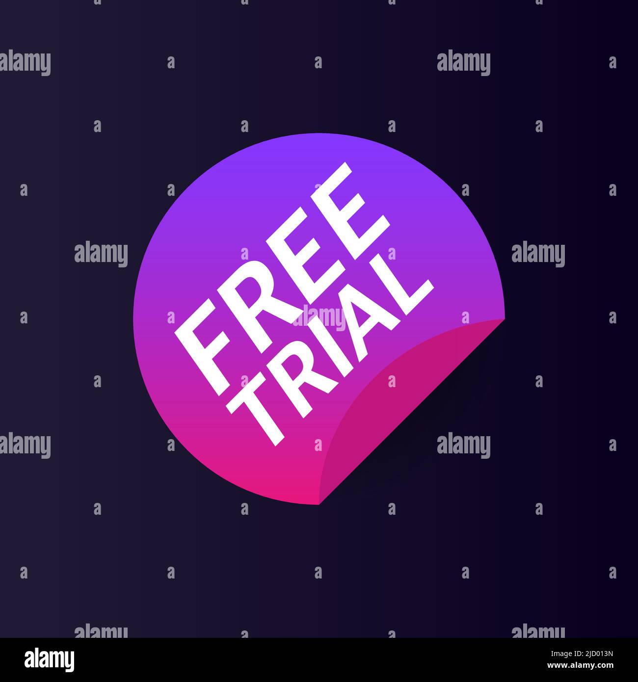 Free trial coupon on dark background. Badge sticker discount. Vector ...