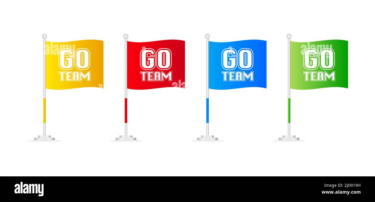 Go Team. Sketch flag banner on white background. Vector illustration ...