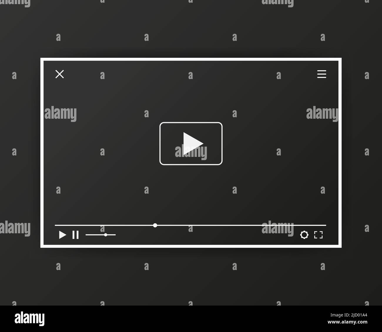 Video player for web design. Realistic window. Vector illustration ...