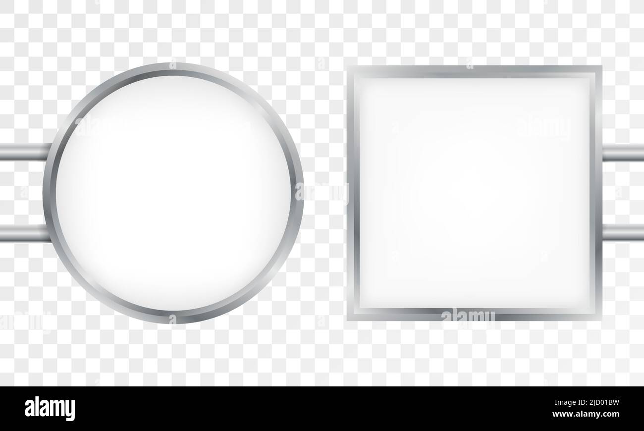 Circular signboard mock up isolated on gray background. Circular ...