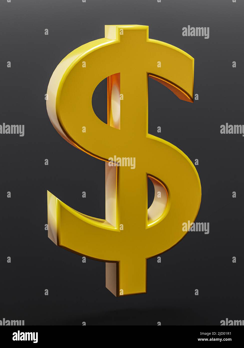 Finance and business symbol. Gold dollar sign. 3d rendering Stock Photo ...