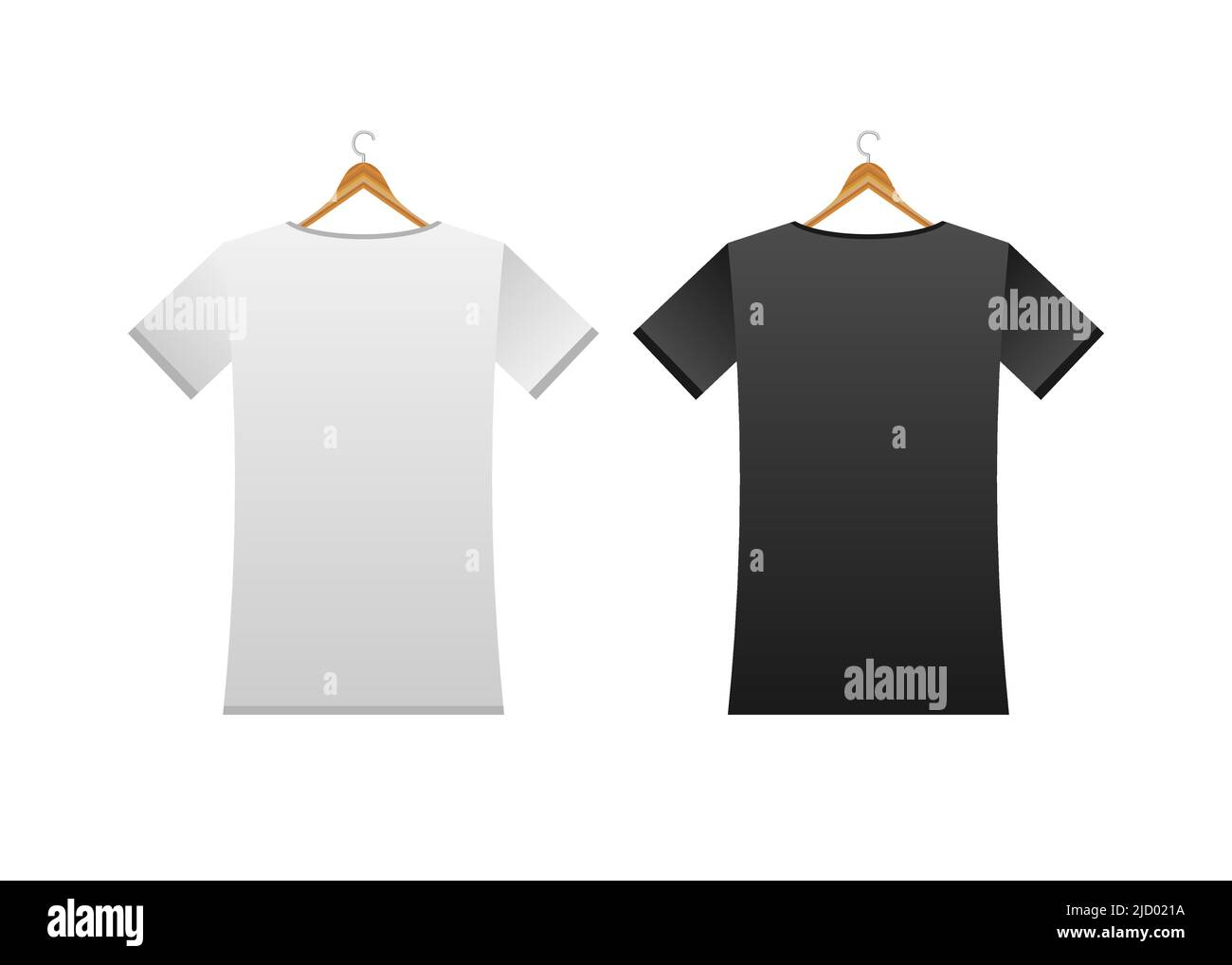 3d mock up with white on black tshirt on white background. Vector ...