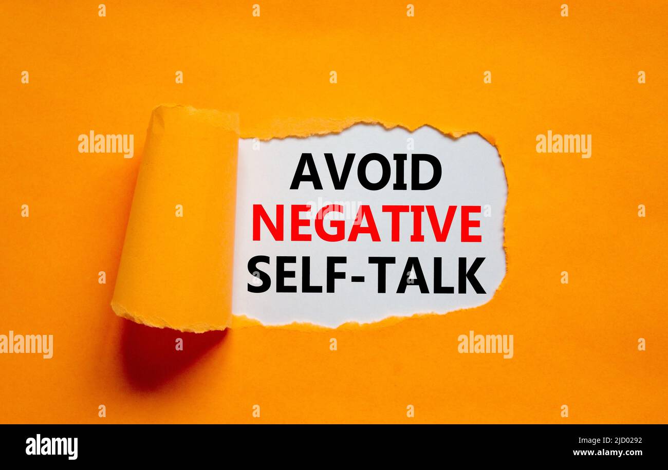Avoid negative self-talk symbol. Concept words Avoid negative self-talk ...