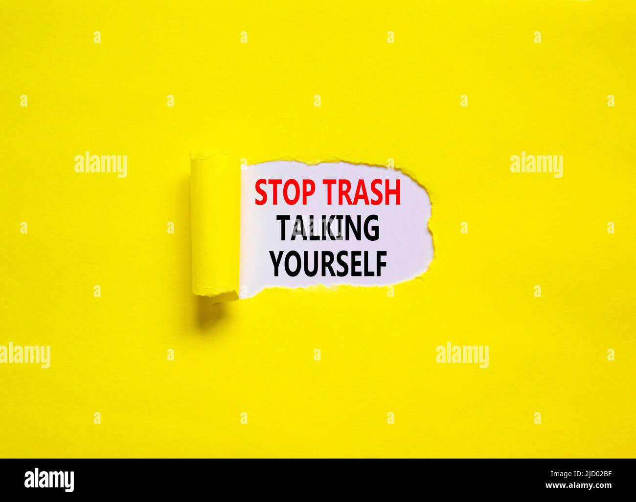 Stop trash talking yourself symbol. Concept words Stop trash talking ...