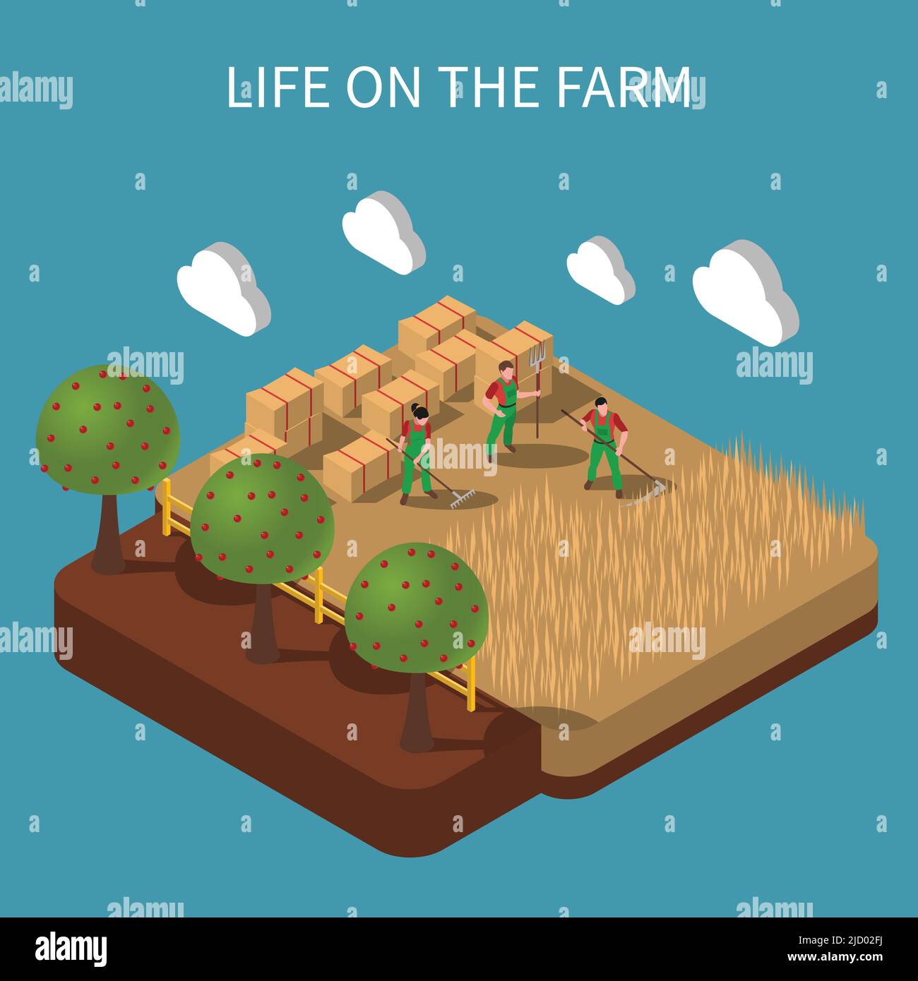 Hay haymaking hay making Stock Vector Images - Alamy
