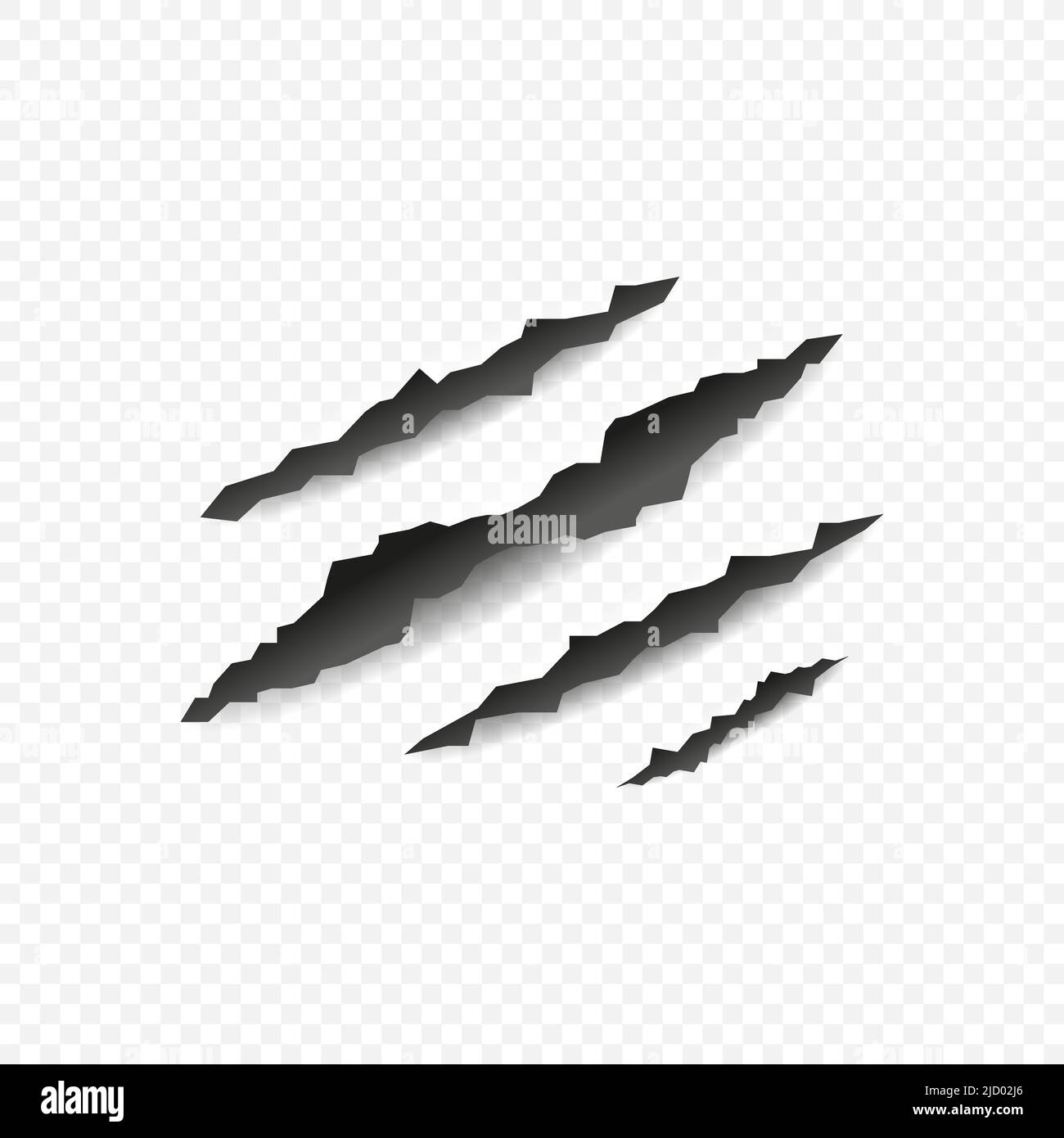 Realistic claw rip slash pattern on transparent background. Vector ...