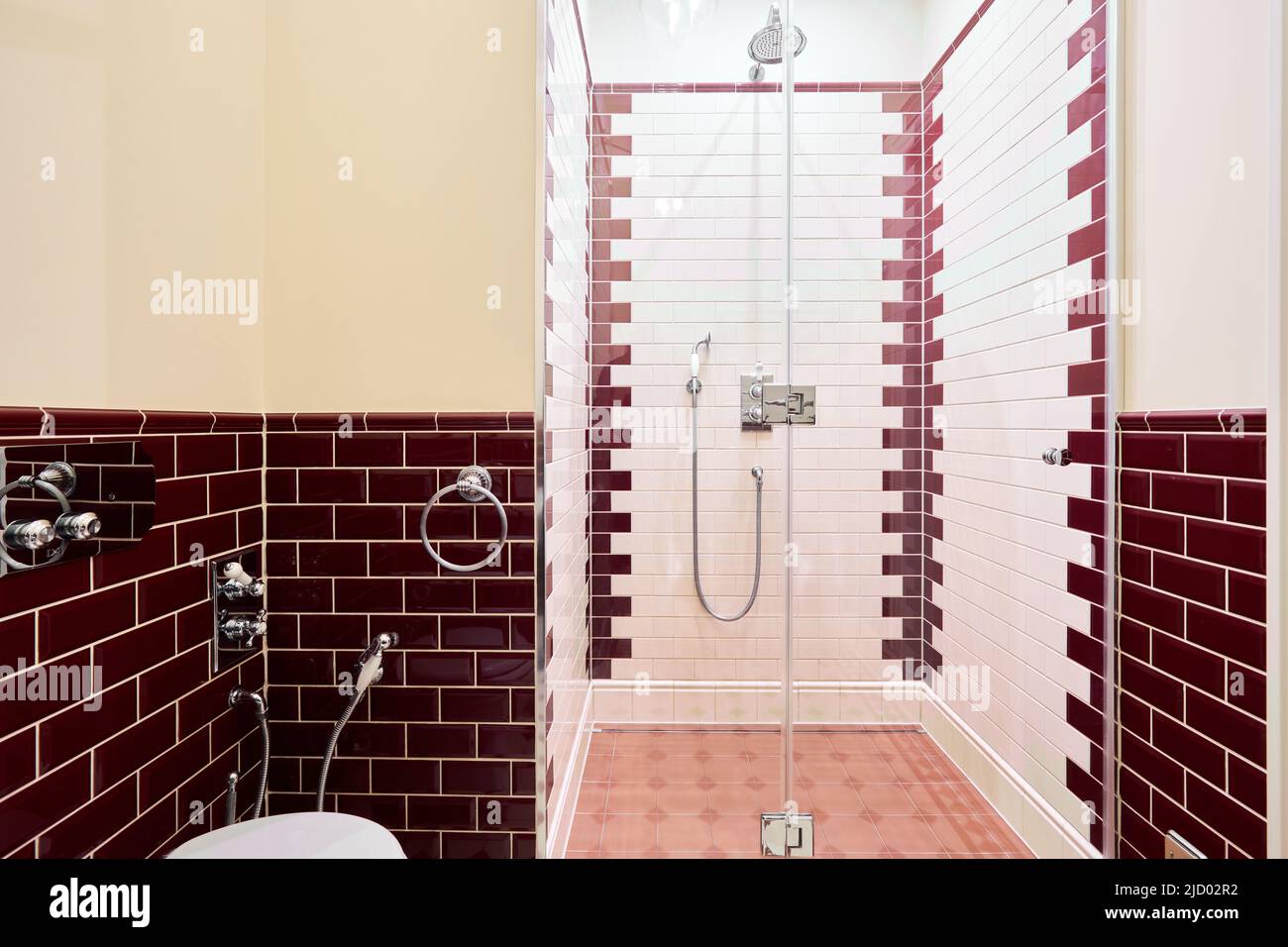 Horizontal photo of a beautiful shower cabin Stock Photo - Alamy