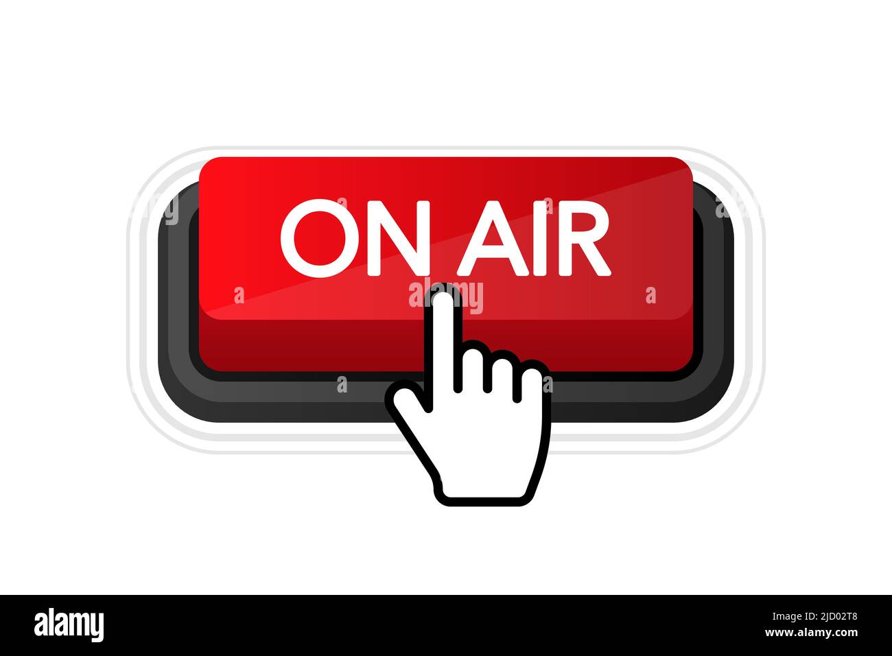 On air red button on white backround. Vector illustration Stock Vector ...