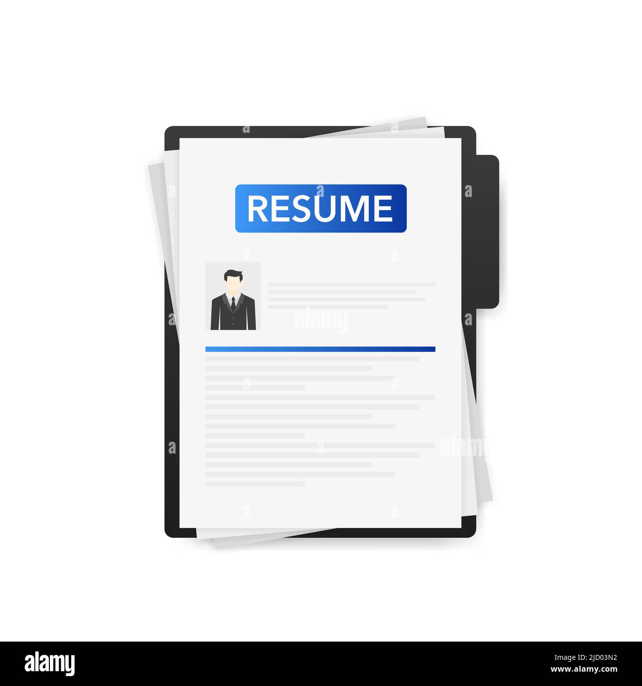 Resume flat. Business management. Document icon. Vector illustration ...