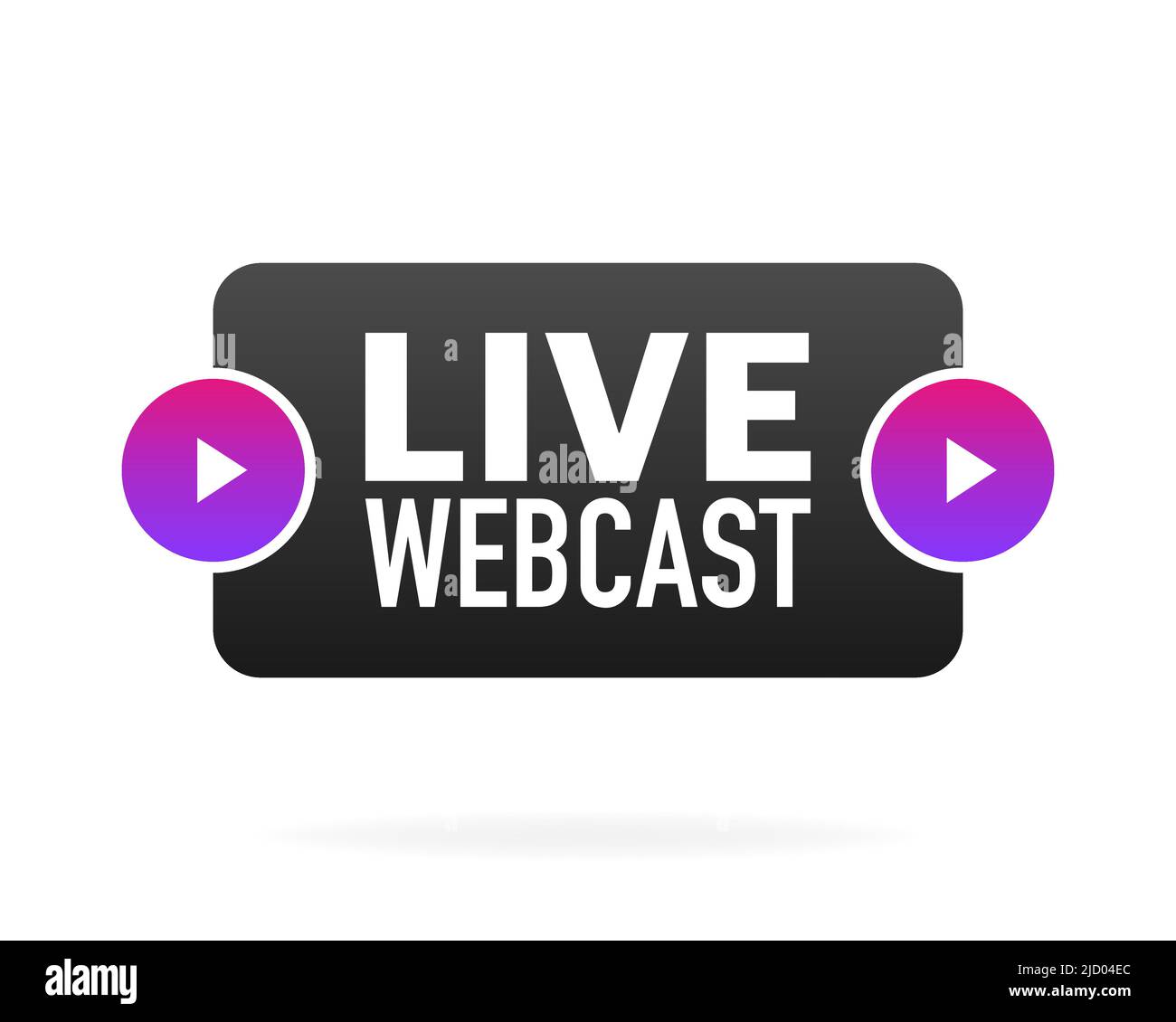 Live webcast banner in flat style on white background. Play webcast ...
