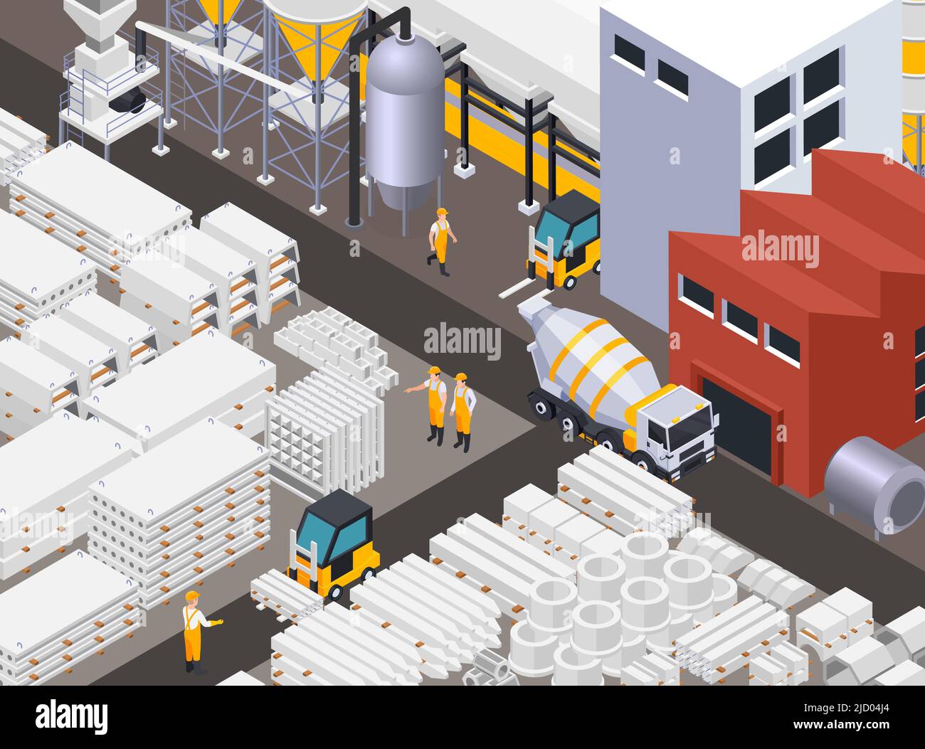 Concrete cement production composition with factory buildings mixer ...