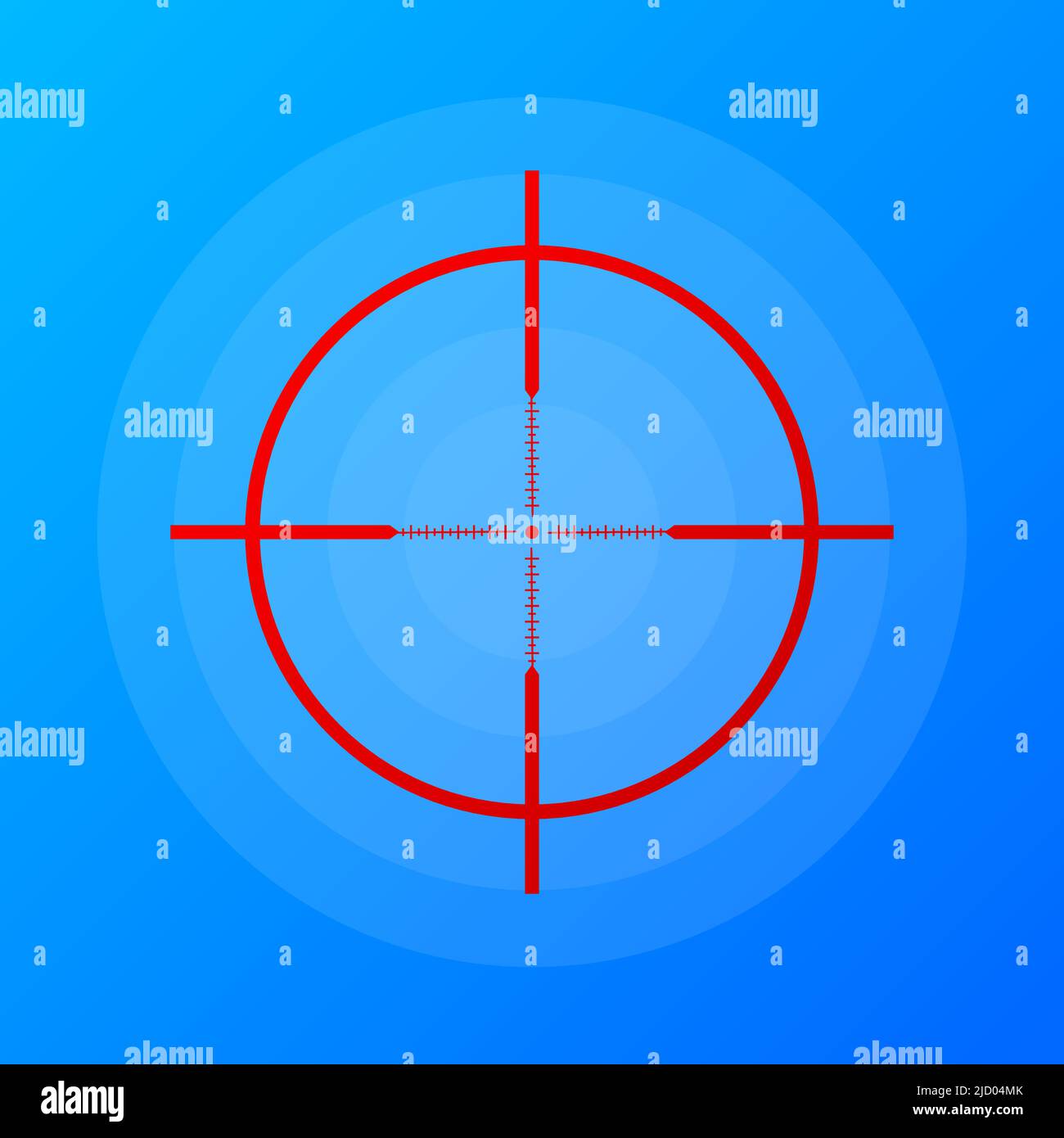 Sniper scope cross. Rifle optical sight isolated on blue background ...