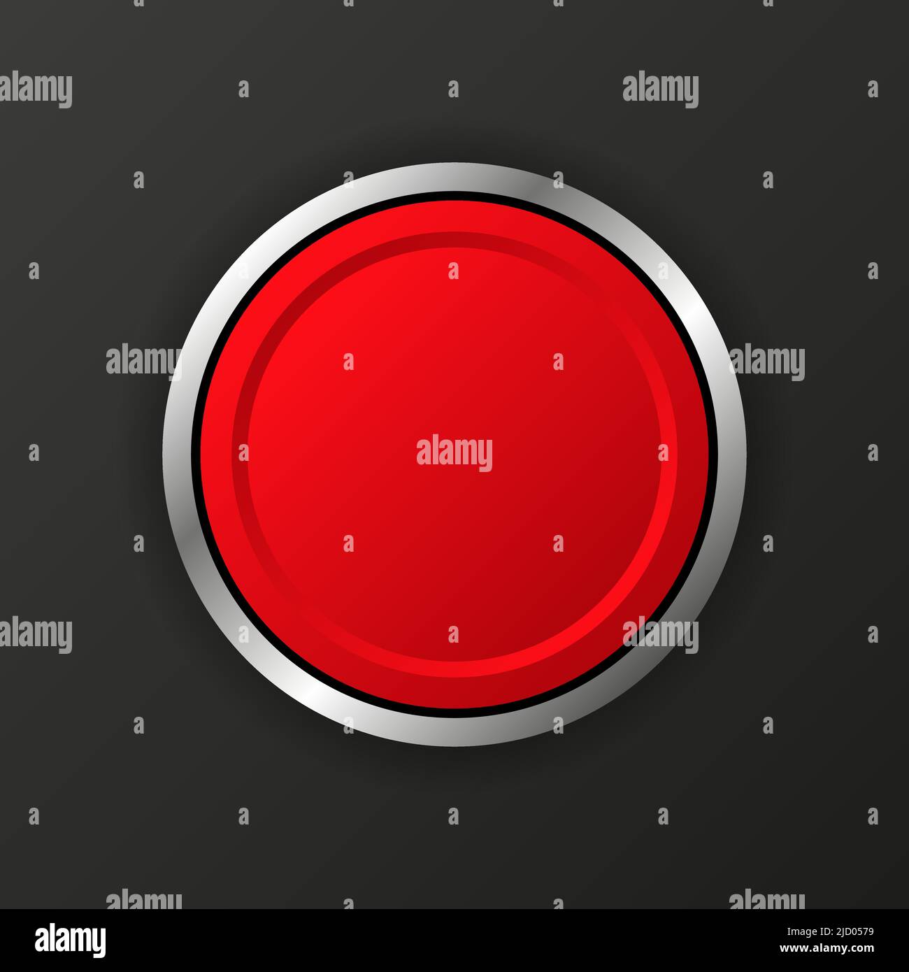 3D realistic button on black background. Vector illustration Stock ...