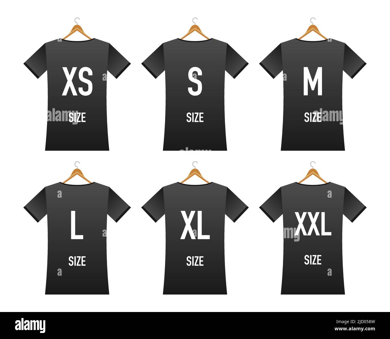 Collection of clothing size labels isolated on white background. Vector ...