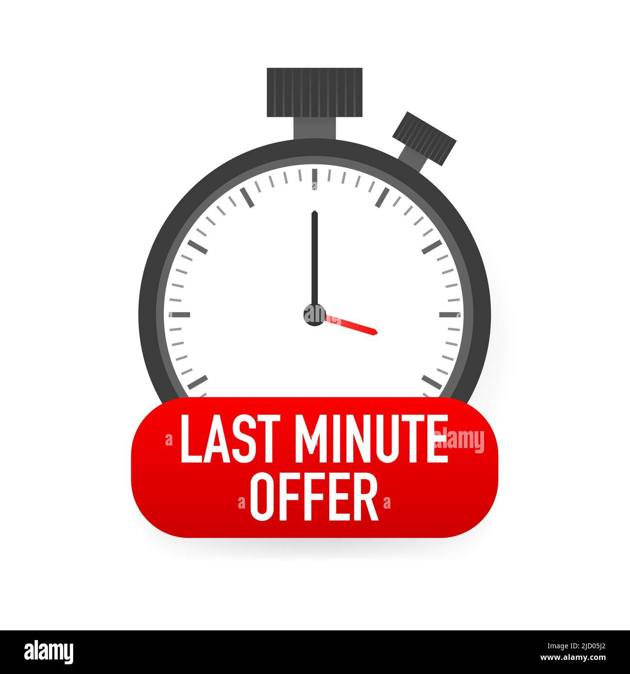 Last minute offer banner with timer. Flat design badge. Vector ...