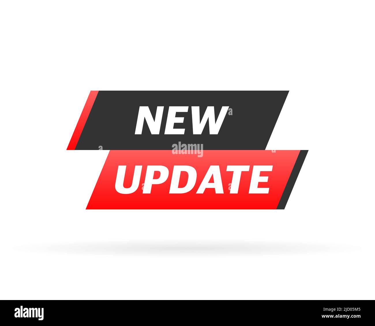 New update red label on white background. Red banner. Vector ...