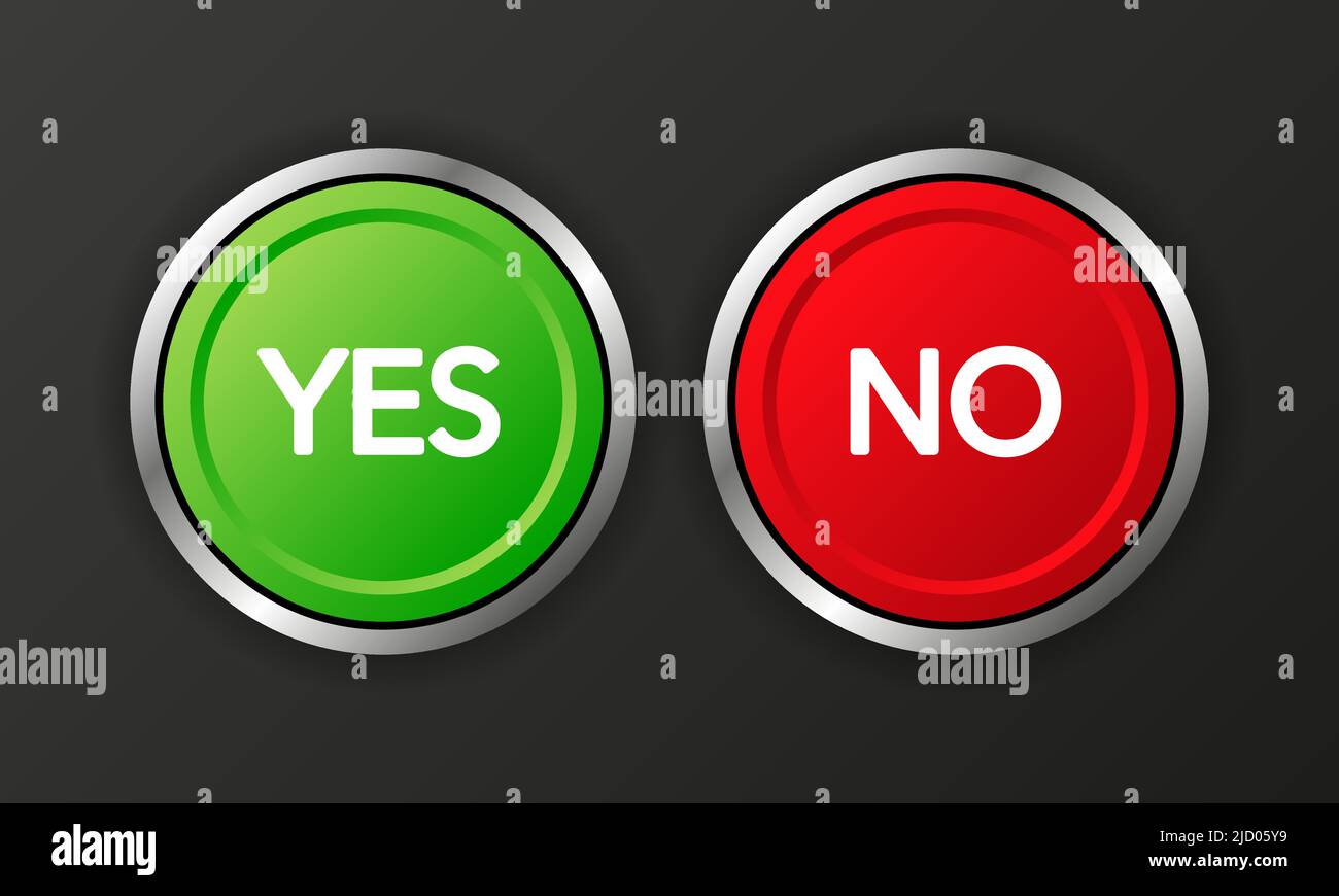 Yes and No button. Approved and Rejected. Positive feedback concept. 3D ...