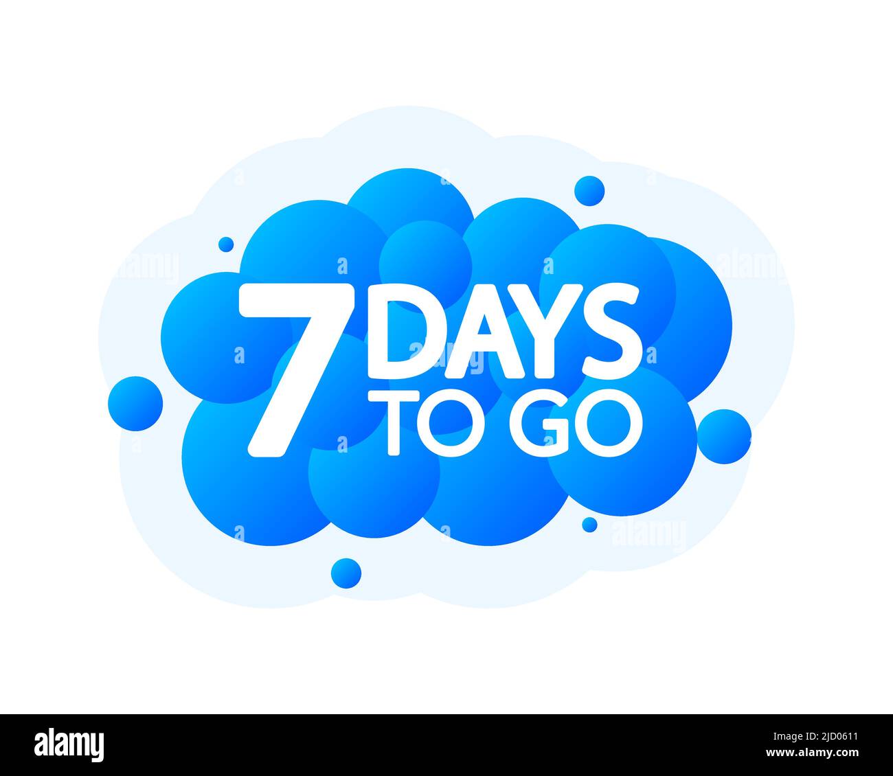 Seven Days To Go Bubble Banner Blue Emblem Label Vector Illustration Seven Days To Go Bubble Banner Blue Emblem Label Vector Illustration