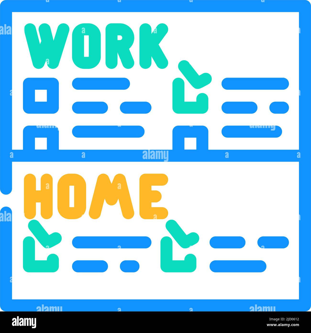 to-do lists with clear separation of work and life tasks color icon ...