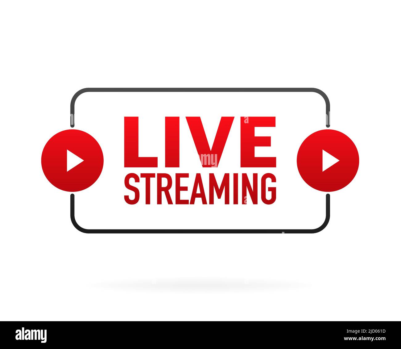 Live streaming banner in flat style on white background. Play video ...