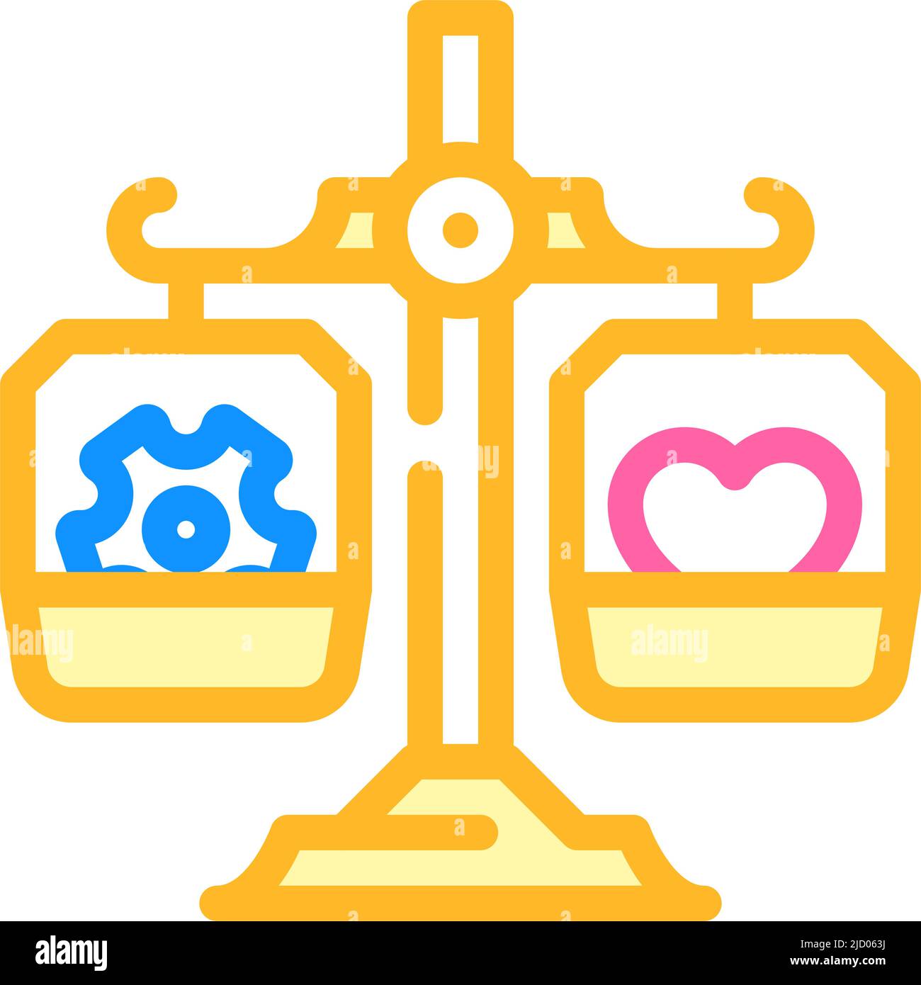 balance of work and life tasks color icon vector illustration Stock ...