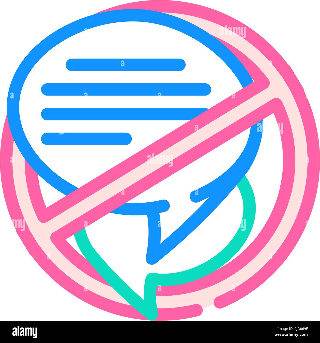 refusal to communicate in real life color icon vector illustration ...