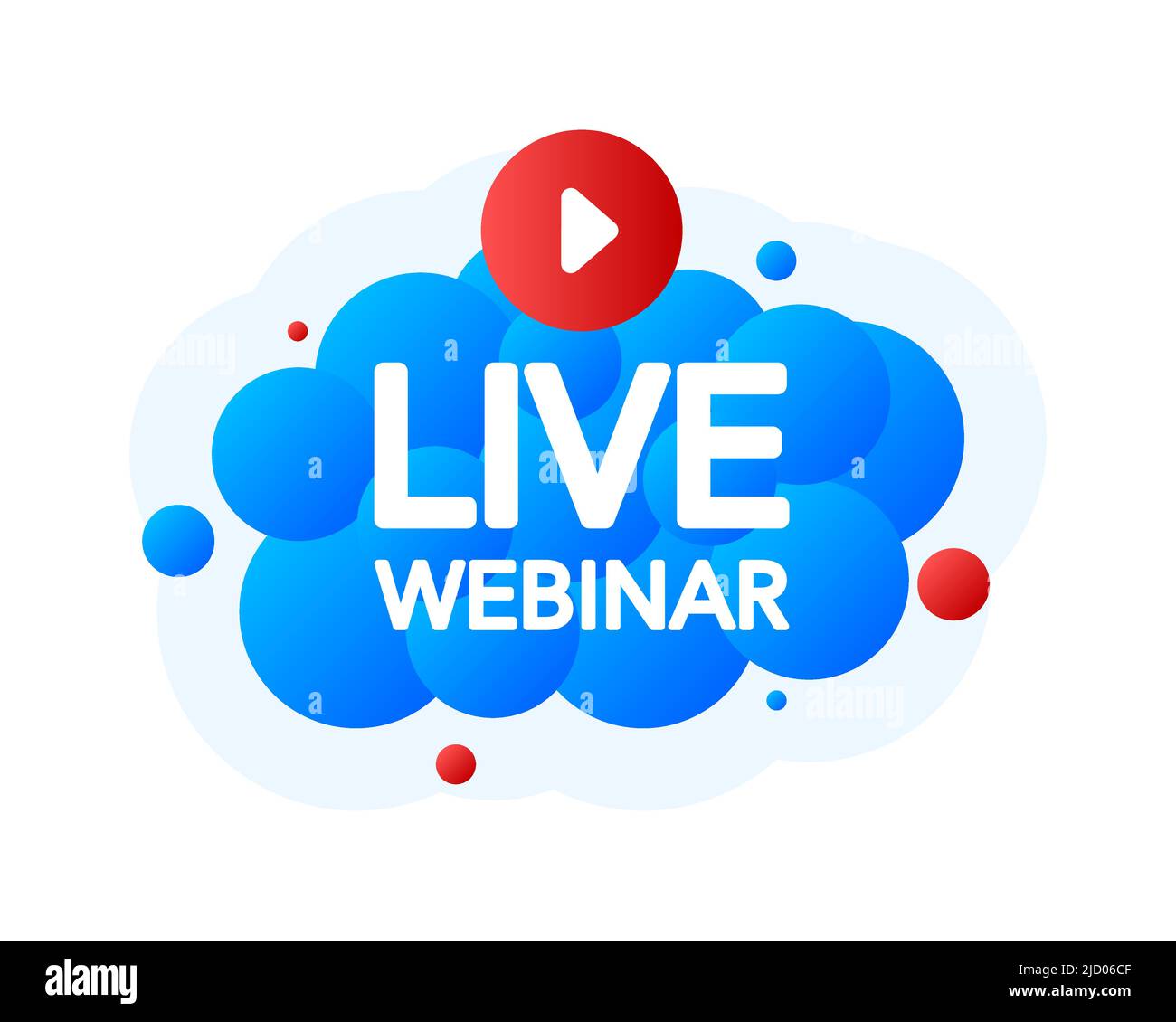 Live Webinar Bubble Banner, blue emblem label. Vector illustration ...