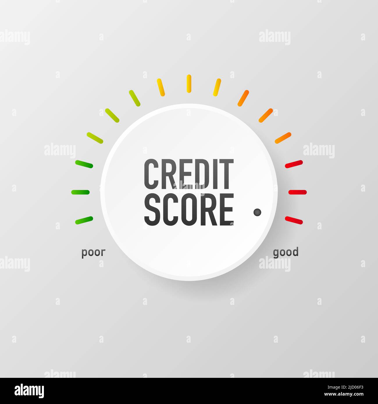 Credit score button pointing low and high. Vector illustration Stock ...