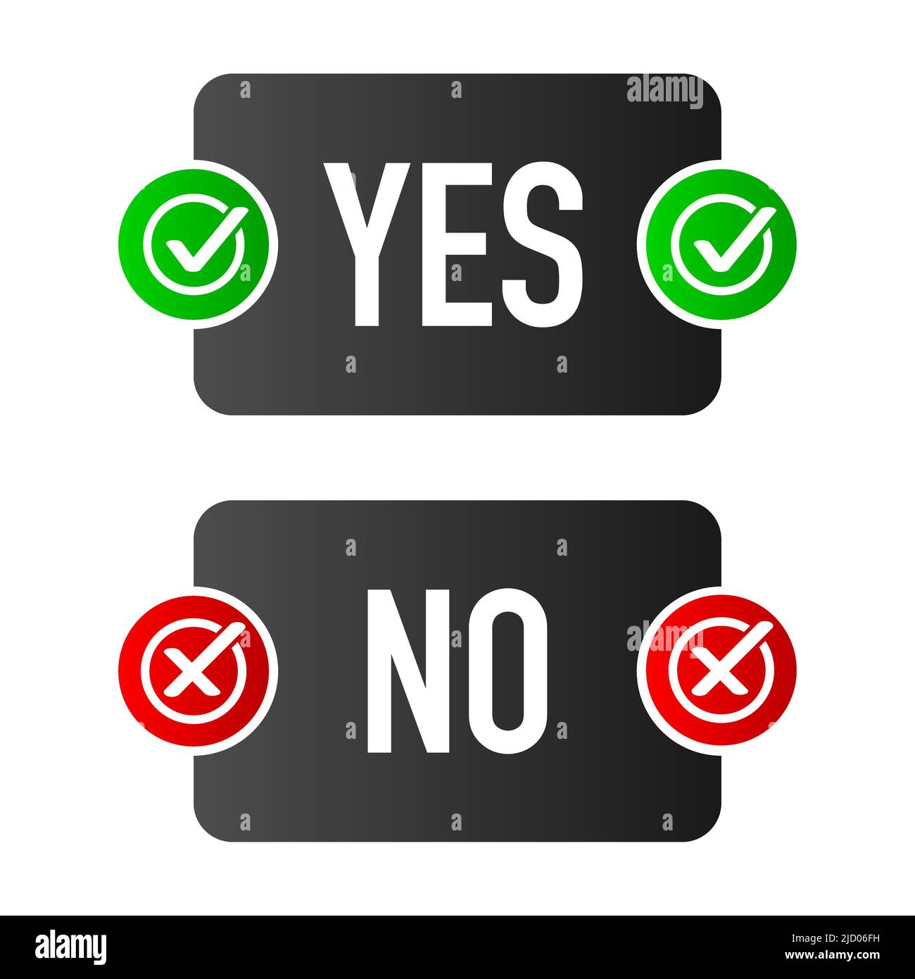 Yes and No banner. Approved and Rejected. Positive feedback concept ...