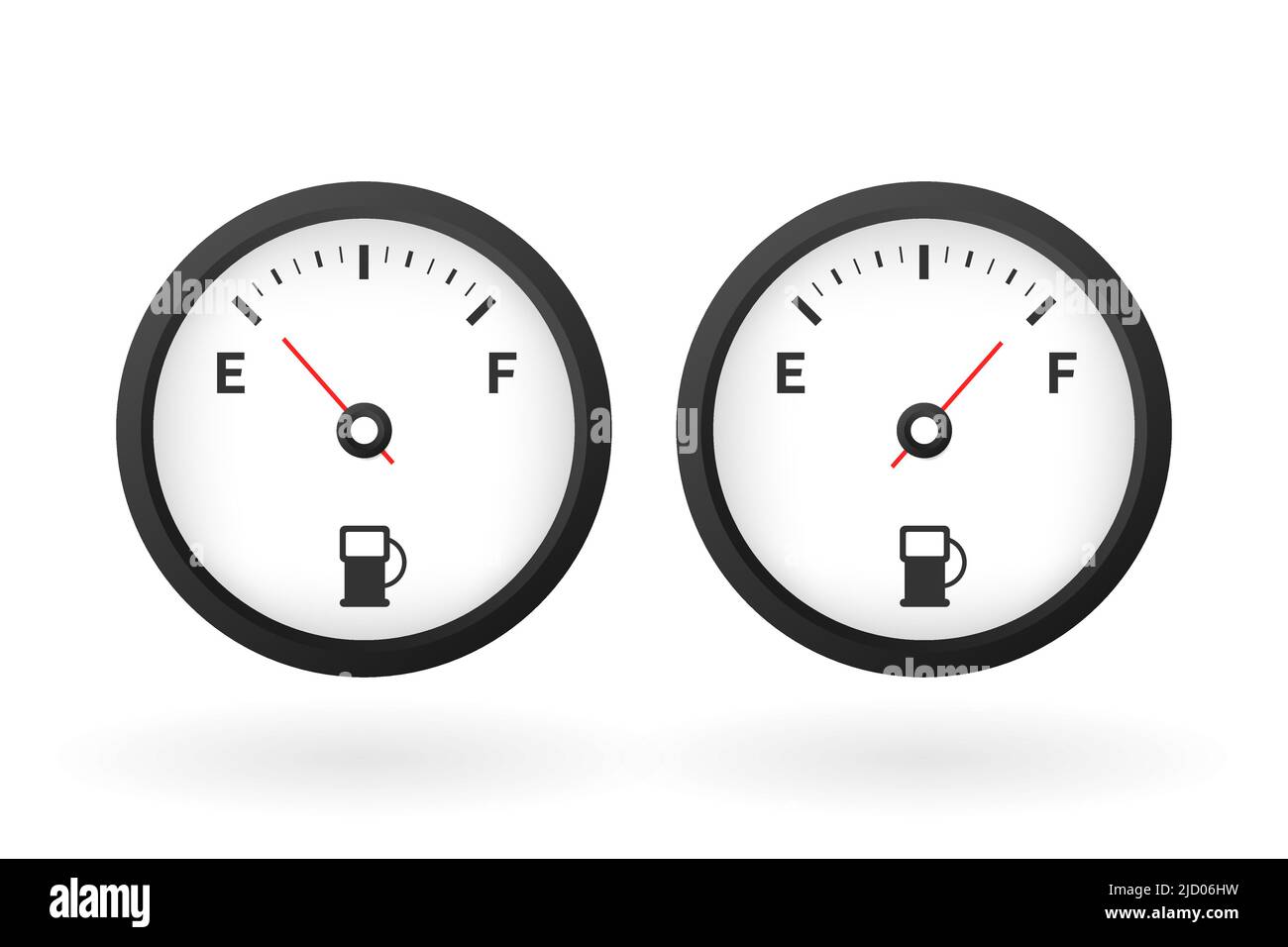 The concept of a fuel indicator, gas meter on white background. Fuel ...