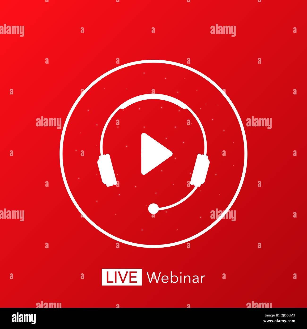 Live webinar icon on red background. Play video. Vector illustration ...
